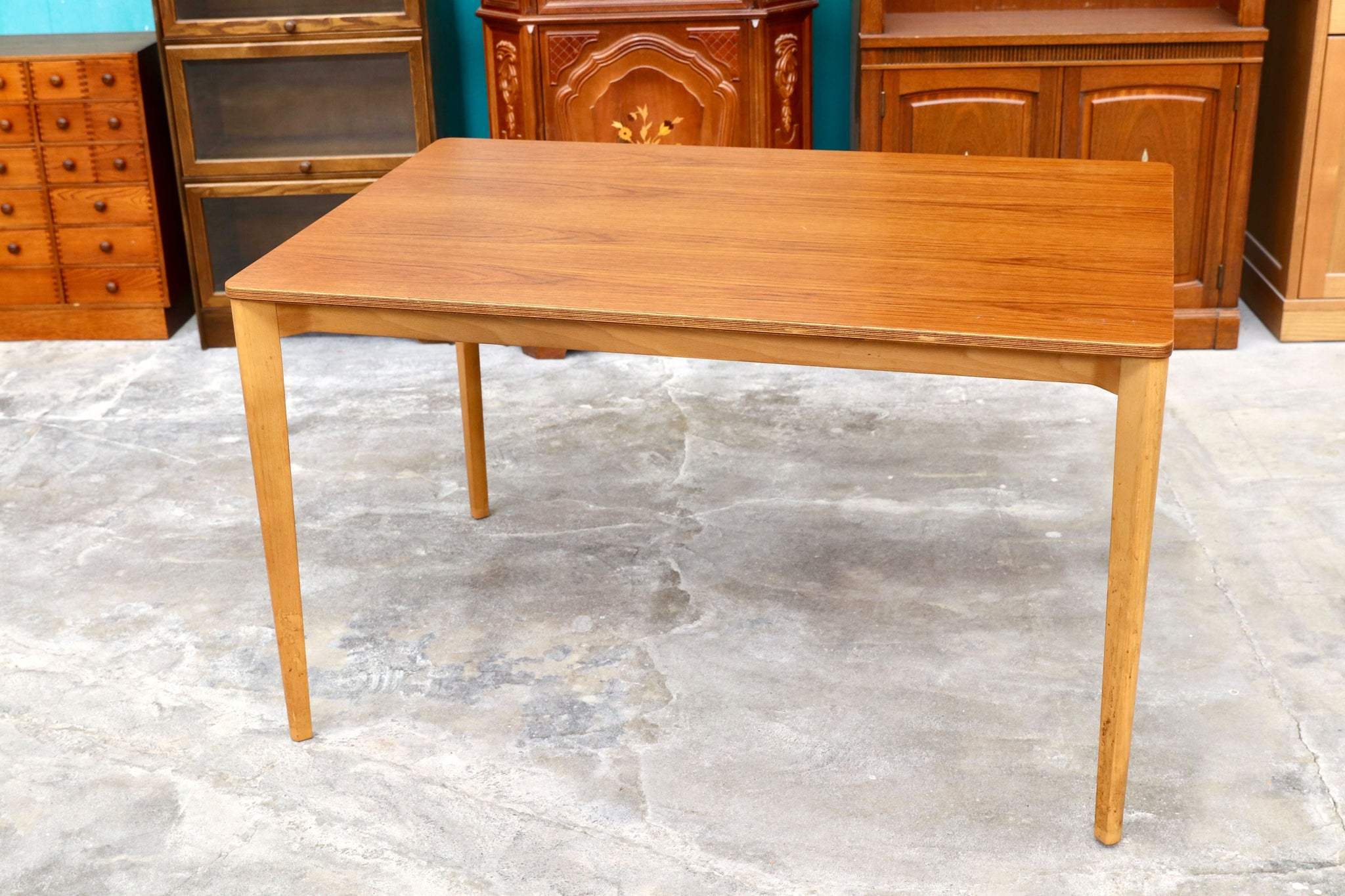 GMIK96 天童木工 / Tendo 水之江忠臣 ブックテーブル ダイニングテーブル 机 チーク×ビーチ 北欧スタイル ヴィンテージ